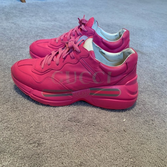 Gucci | Shoes | Gucci Rython Hot Pink Sneaker Size 75 | Poshmark